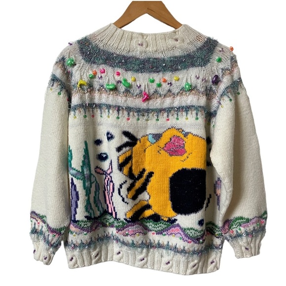 Vintage | Sweaters | Vintage 9s Handmade Knit Mermaid Ocean Underwater ...